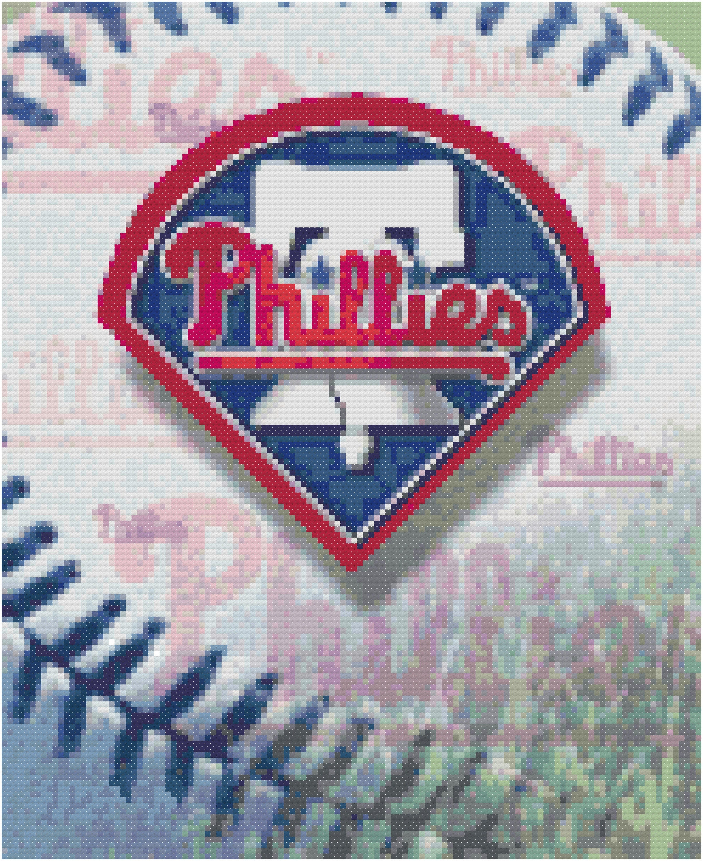 MLB Philadelphia Phillies Baseball Counted Cross Stitch Pattern - Etsy