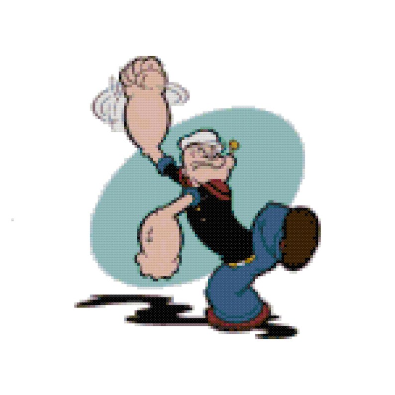 Popeye the Sailor Man Counted Cross Stitch Pattern - Etsy