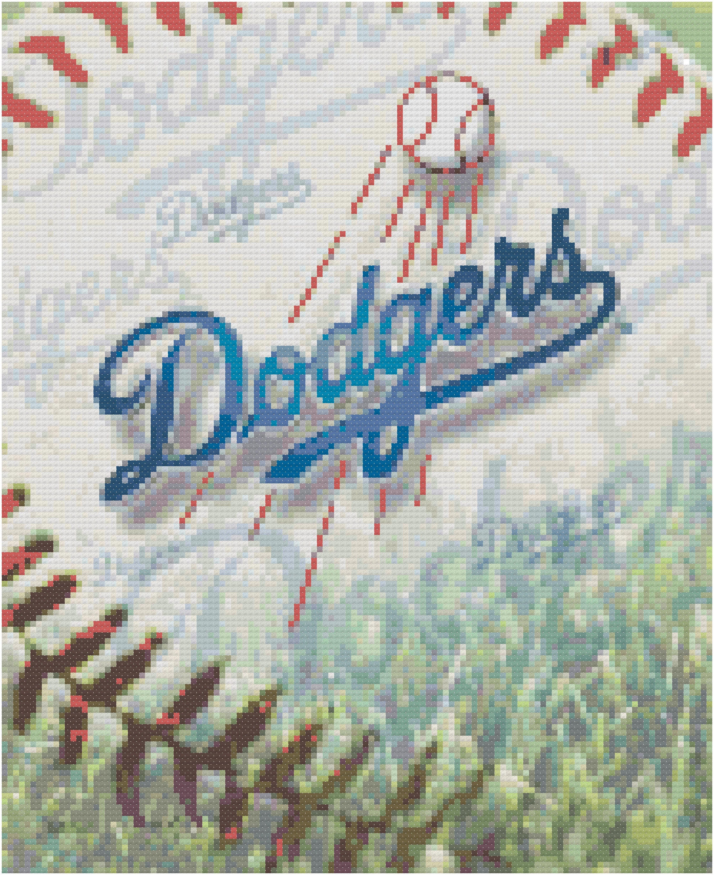 MLB LA Dodgers Baseball Counted Cross Stitch Pattern - Etsy