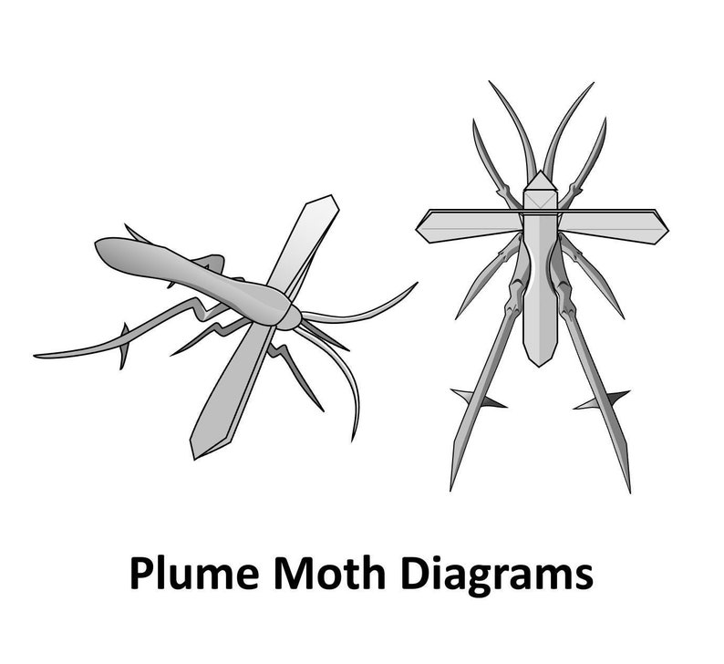 Origami Plume Moth Diagrams - Etsy