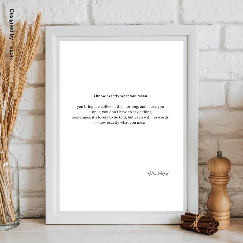 I Know Exactly What You Mean (coffee) Poem - Etsy