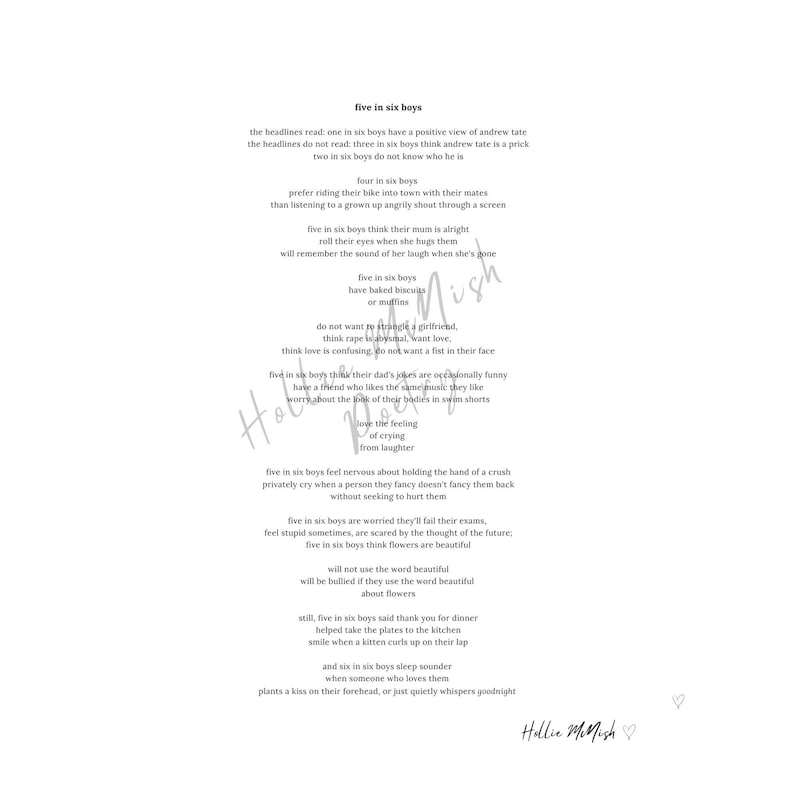 The New Boy Poem - Etsy UK