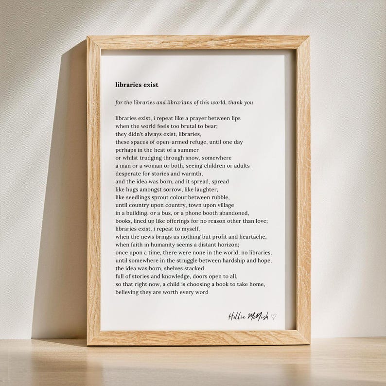 Librairies Exist Poem - Etsy