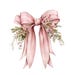 Pink Coquette Ribbon Bow Watercolor Clipart: Floral PNG (digital ...