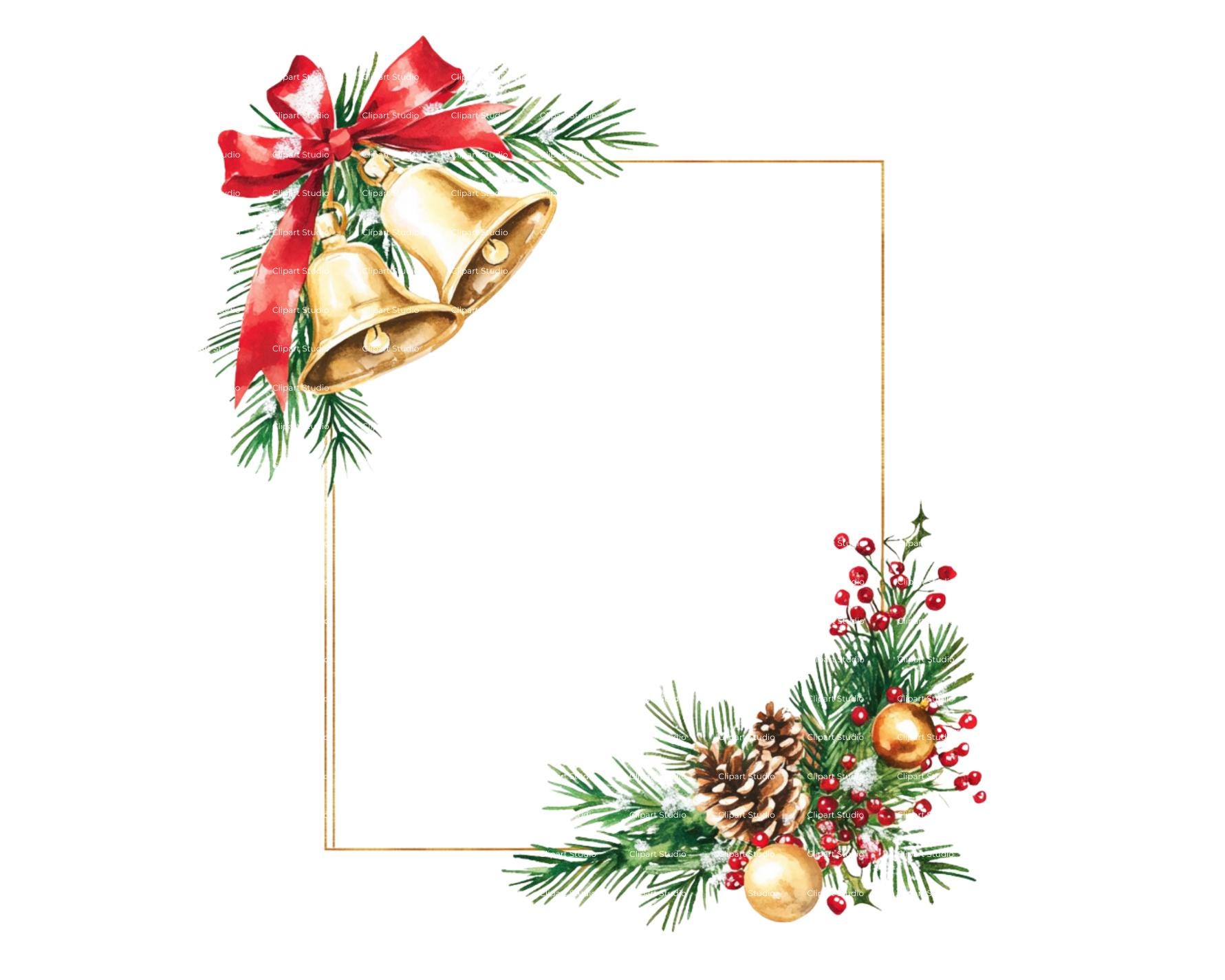 Christmas Border Clipart Winter Frame Presents Invitation Thank You ...