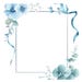 Baby Boy Watercolor Flower Frame Clipart: Blue Ribbon Border (PNG ...