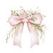 Pink Coquette Ribbon Bow Watercolor Clipart: Floral PNG (digital ...
