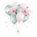 Carnation Birthday Balloon Clipart: January Birth Flower PNG (digital ...