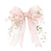 Pink Coquette Ribbon Bow Watercolor Clipart: Floral PNG (digital ...