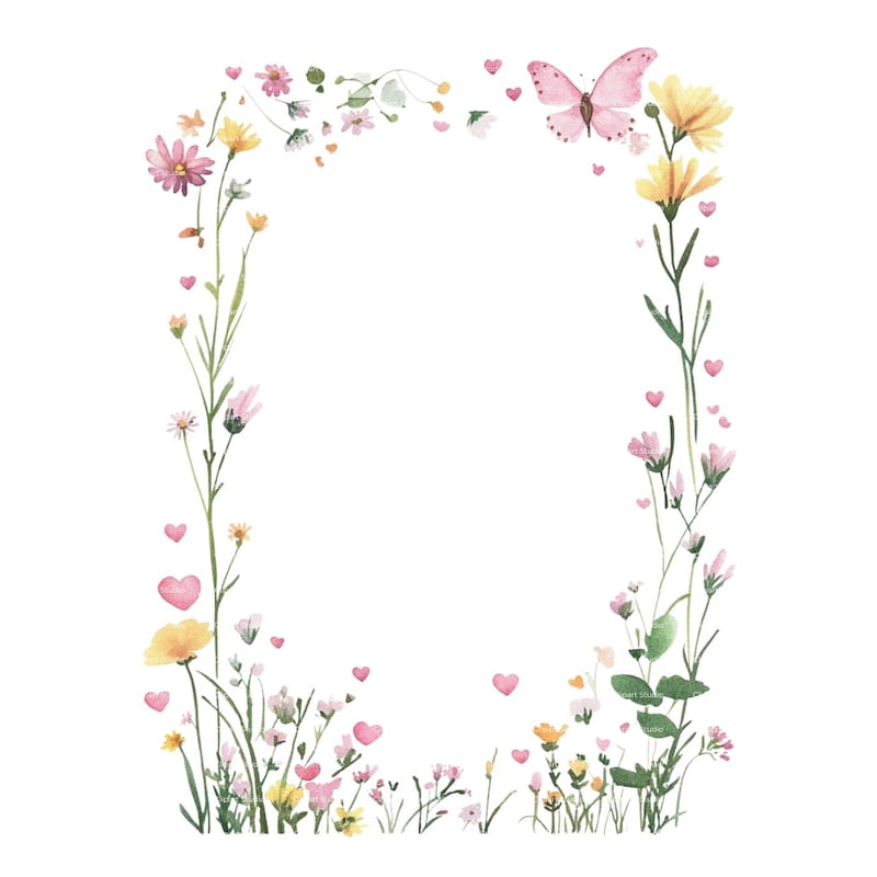 Rainbow Hearts Borders - Etsy