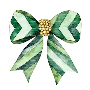 Green Coquette Bow PNG St. Patricks Day Watercolor Clipart Striped ...