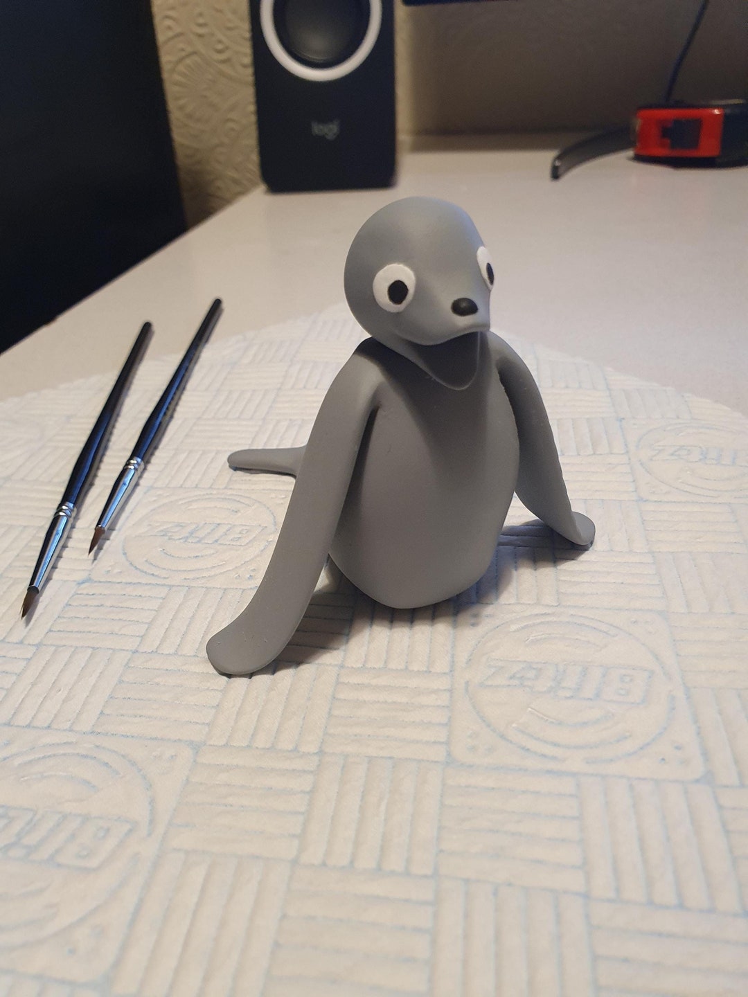 Pingu Seal Resin Figure Robby Digital Art Printed Vintage Ornament - Etsy