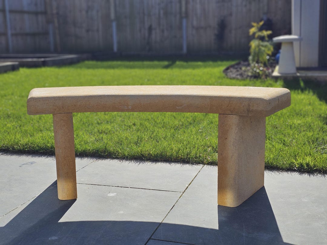 Stone Garden Bench, Bench, 2 Seater Bench, Natural Stone Bench, Garden ...