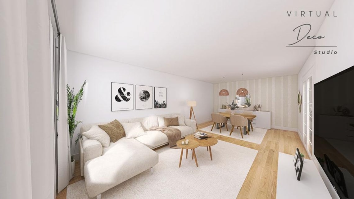 Living Room Design and 3D Modeling, 3D Rendering, Residential ...
