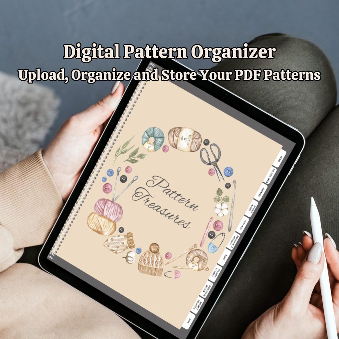 Digital Knit/crochet Pattern Organizer, PDF Pattern Organizer, Craft ...