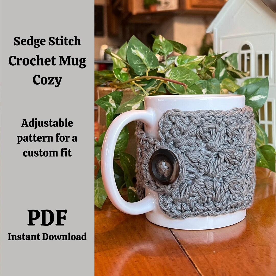 Sedge Stitch Mug Cozy Pattern, Crochet Coffee Cup Wrap, PDF Pattern - Etsy