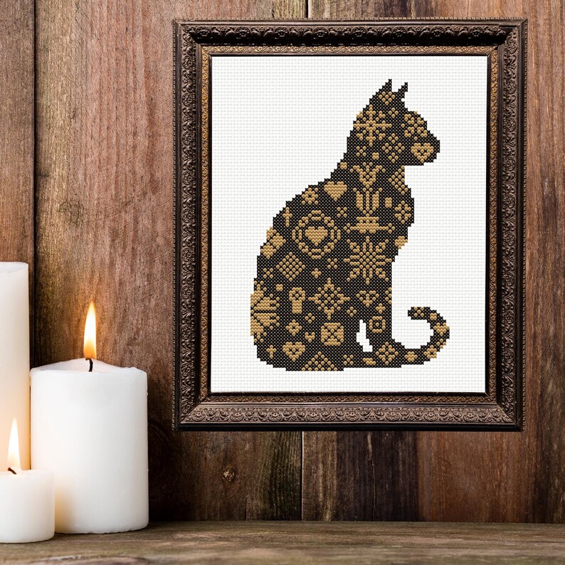 Quaker Motif Cat Cross Stitch Pattern (PDF Pattern) - Etsy