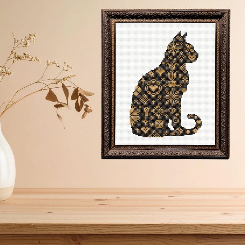 Quaker Motif Cat Cross Stitch Pattern (PDF Pattern) - Etsy