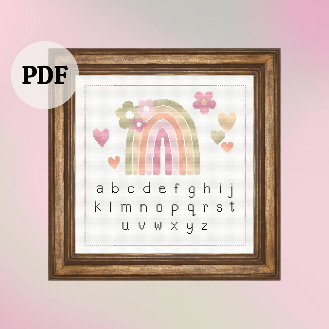 Boho Rainbow Cross Stitch Pattern PDF, Bohemian Cross Stitch, Whimsical ...