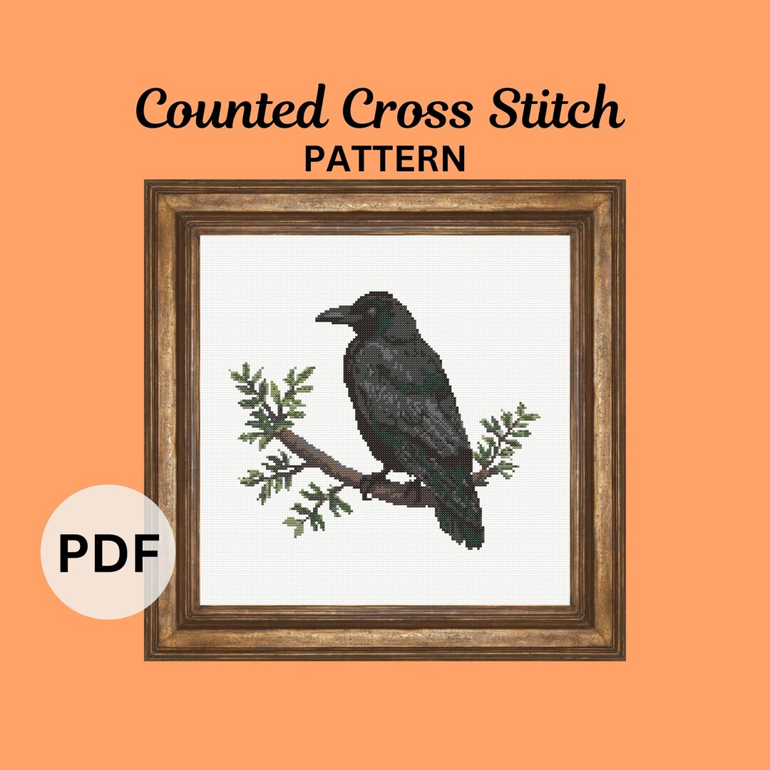 Raven Cross Stitch Pattern (PDF Pattern) - Etsy