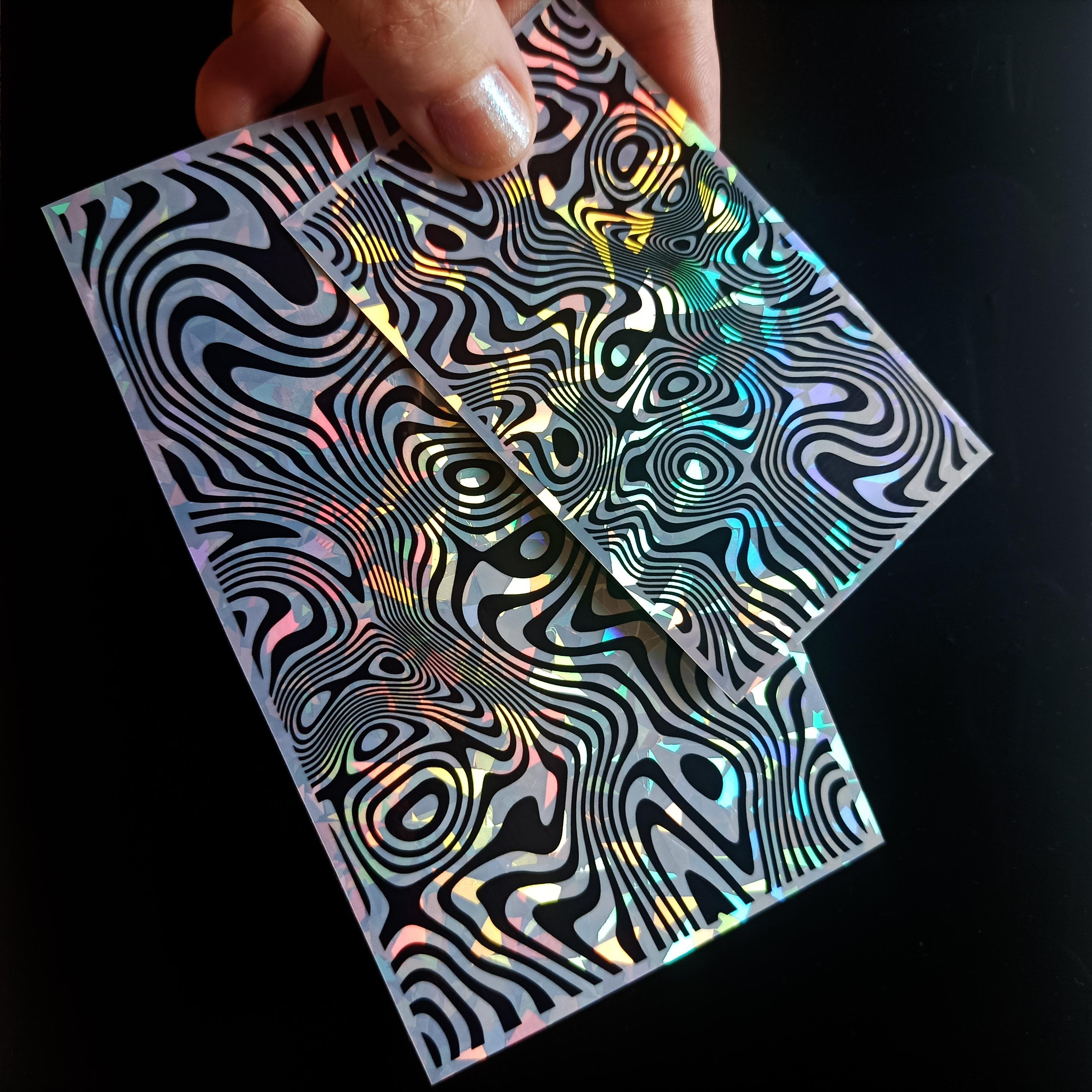 Trippy Sticker Holo Optical Illusion Stickers Abstract Iridescent Decal ...