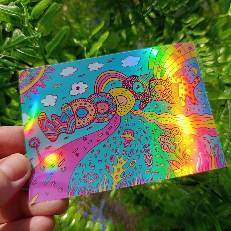 Woodstock Sticker Hippie Holo Trippy 60s Decal Psychedelic Holographic ...
