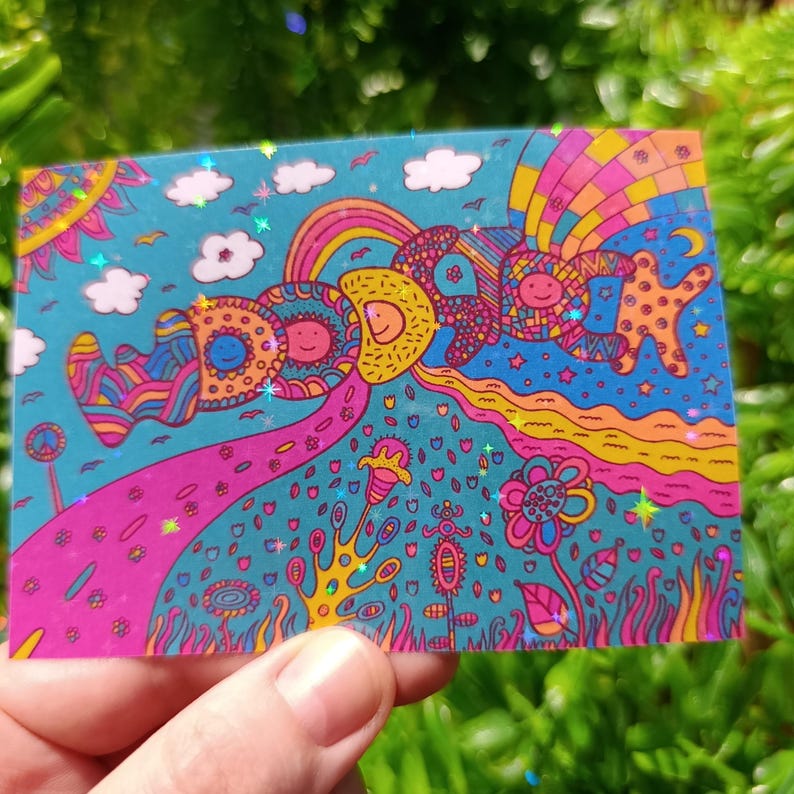 Woodstock Sticker Hippie Holo Trippy 60s Decal Psychedelic Holographic ...