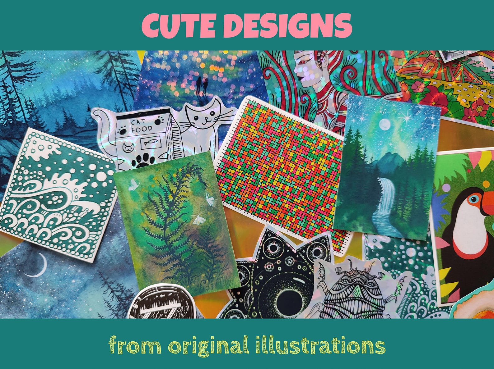 Trippy Sticker Holo Optical Illusion Stickers Abstract Iridescent Decal ...