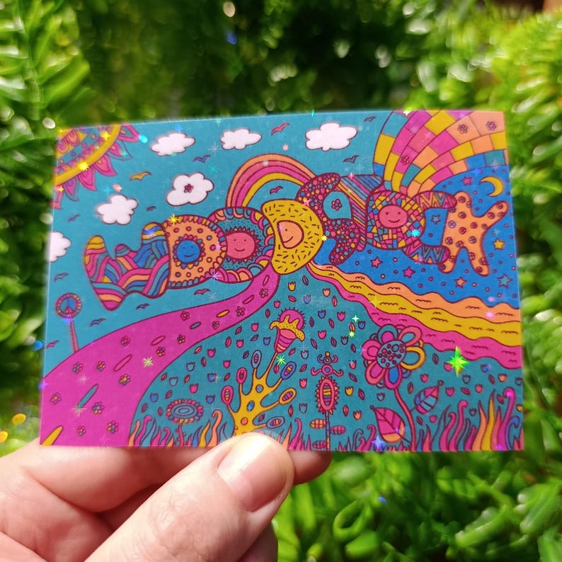 Woodstock Sticker Hippie Holo Trippy 60s Decal Psychedelic Holographic ...