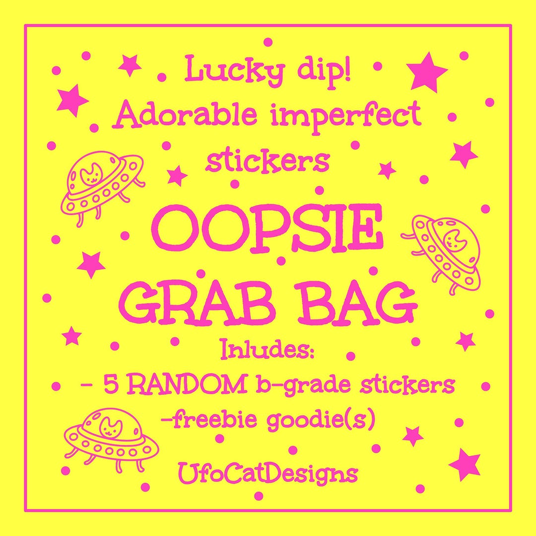 Oopsie Stickers Mystery Bag Grab Pack of 5 Holo Stickers Set Holographic Decal Trippy Stickers ...