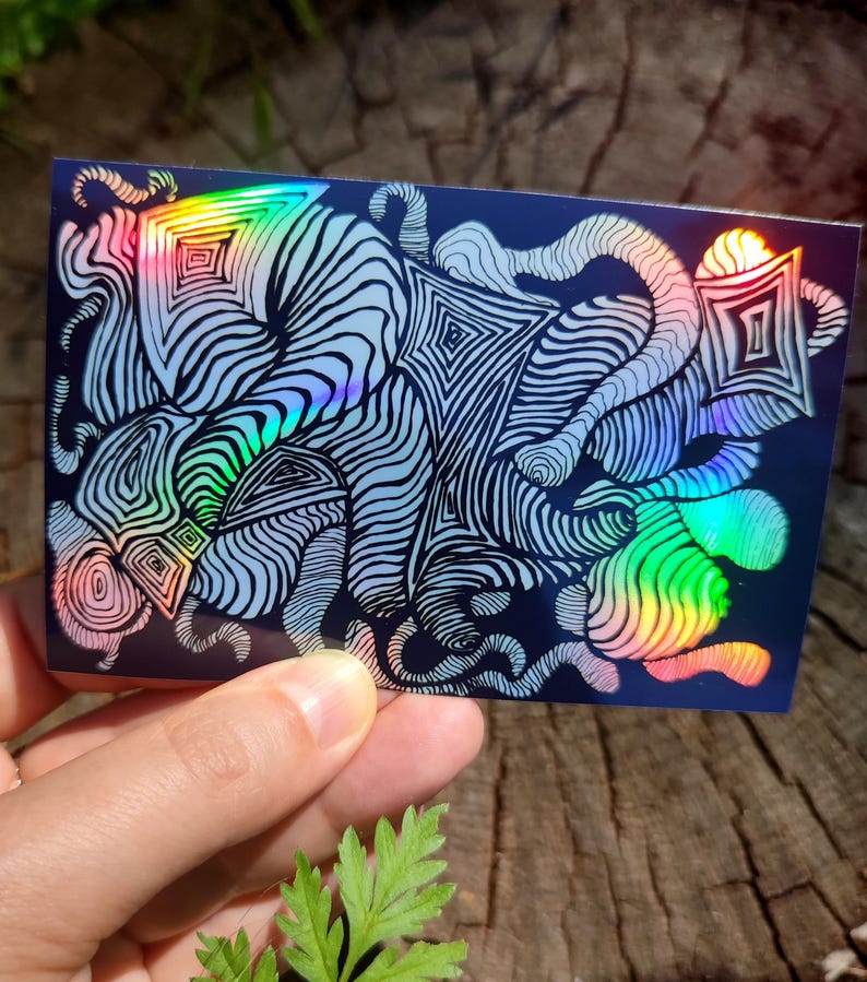 Surreal Psychedelic Holo Trippy Sticker Weird Prism Abstract Phone Case ...