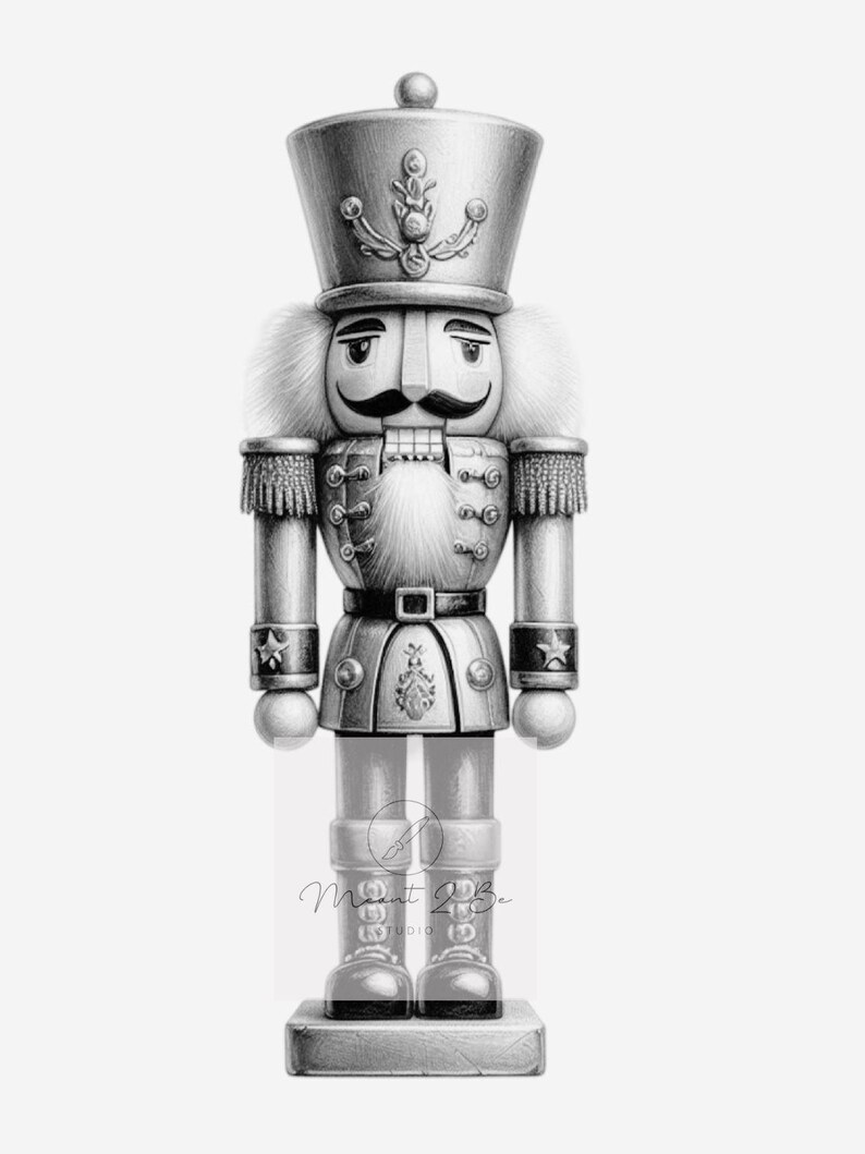 Elegant Black & White Nutcracker Print – Classic Holiday Charm, Set of 3 Christmas Nutcrackers ...