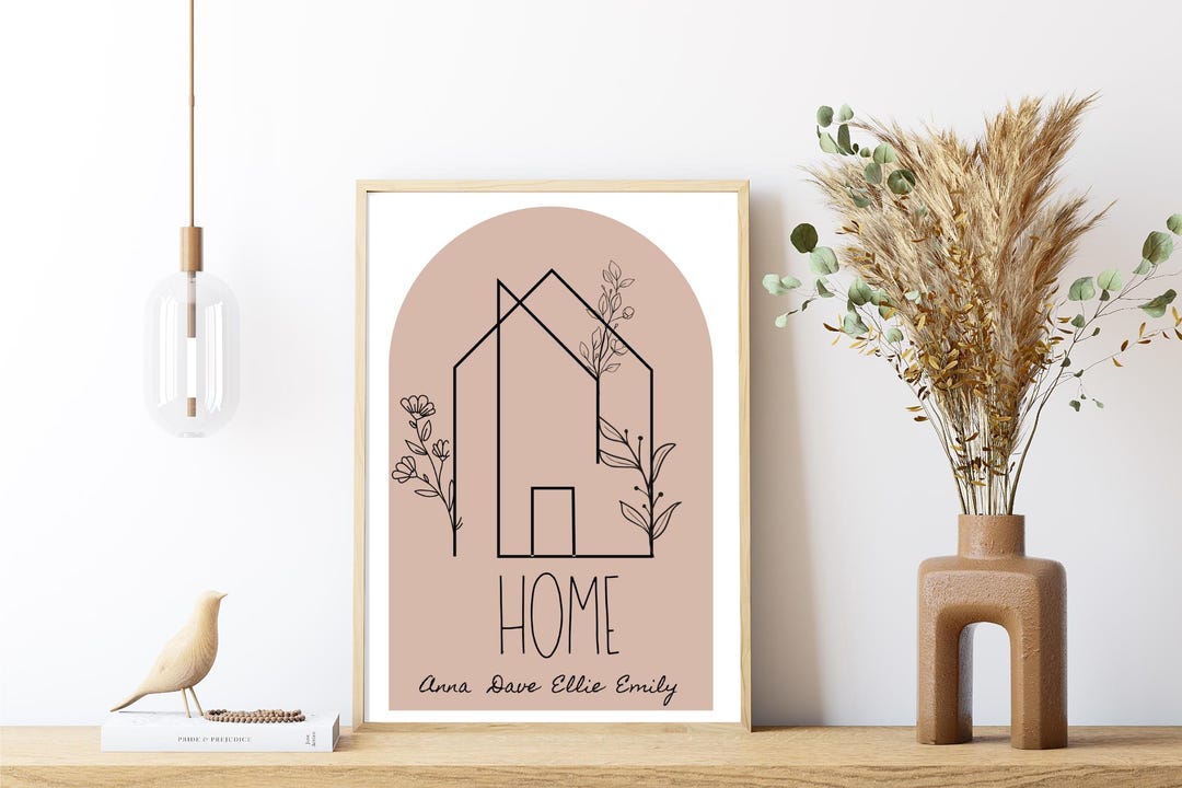 Home Personalized Poster Family Members Name Modern - Etsy