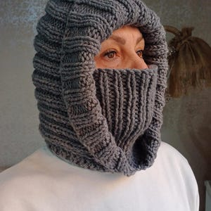 Hand-knitted Balaclava Hood With Face Mask - Soft and Warm, Unisex ...