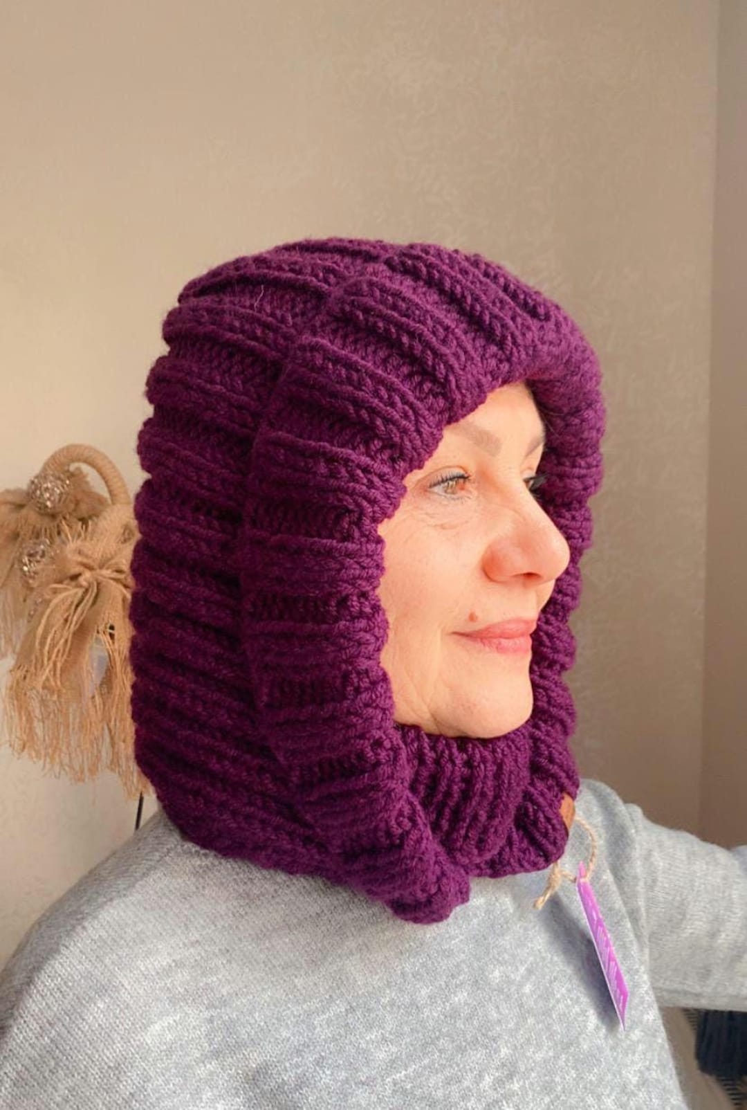 Hand-knitted Balaclava Hood With Face Mask - Soft and Warm, Unisex ...