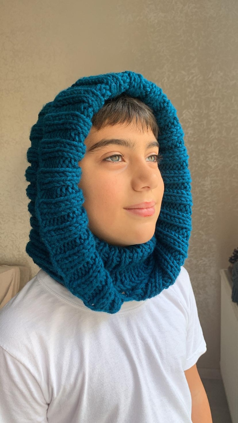 Hand-knitted Balaclava Hood With Face Mask - Soft and Warm, Unisex ...