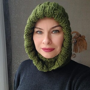 Hand-knitted Balaclava Hood With Face Mask - Soft and Warm, Unisex ...