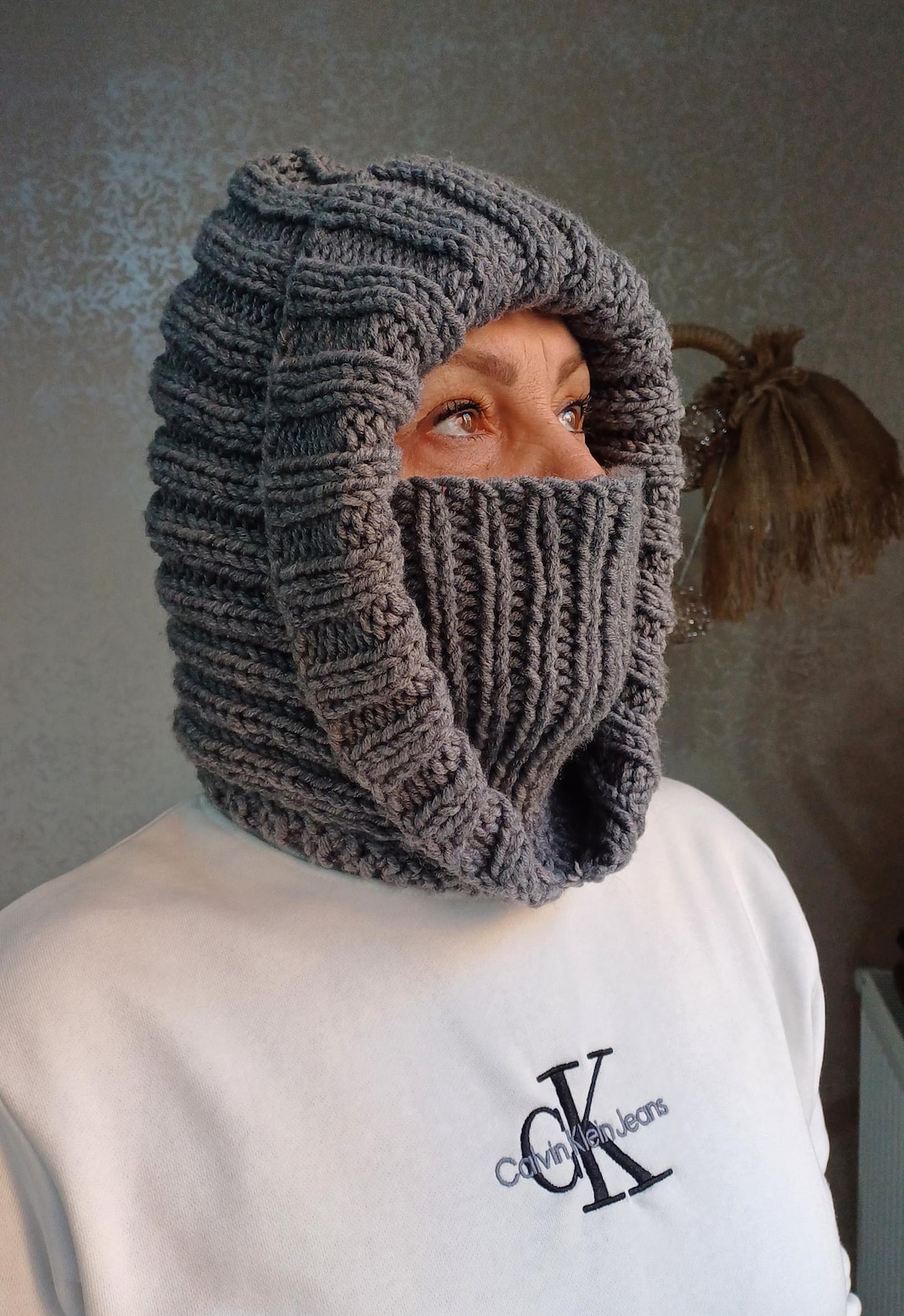Hand-knitted Balaclava Hood With Face Mask - Soft and Warm, Unisex - Etsy