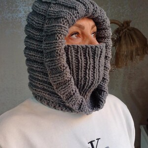 Hand-knitted Balaclava Hood With Face Mask - Soft and Warm, Unisex - Etsy