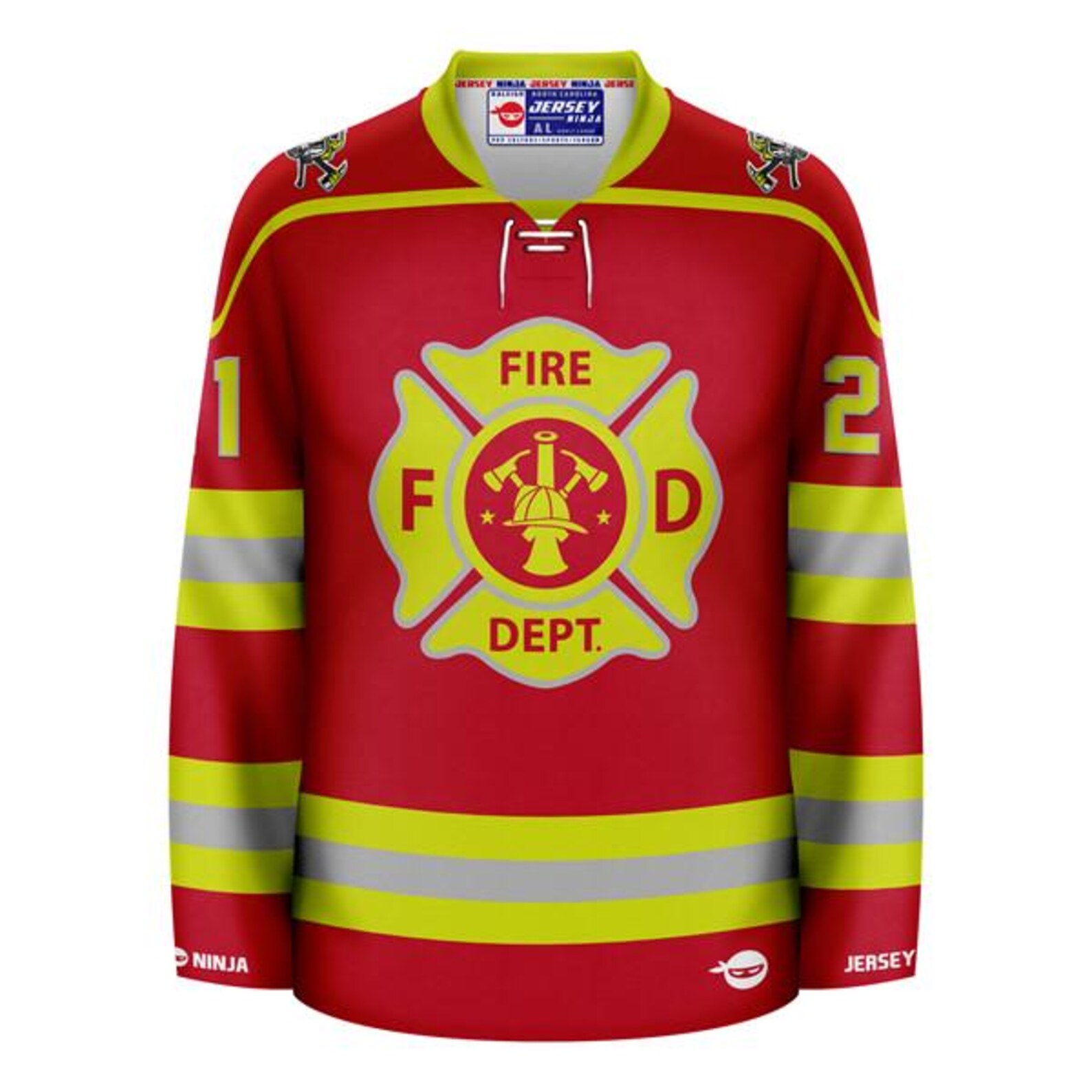 Firefighter - Turnout Gear Red Hockey Jersey - Etsy