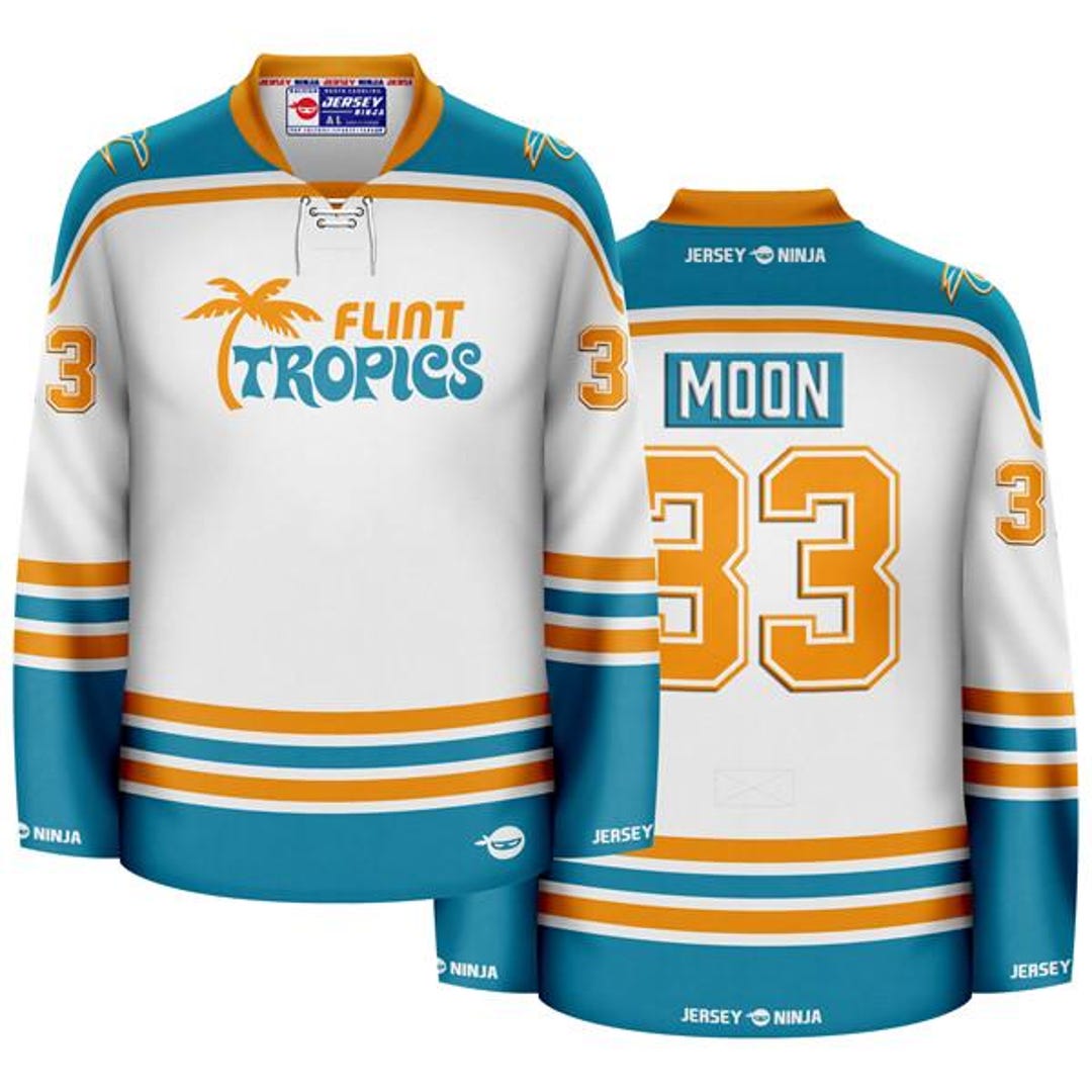 Flint Tropics Jackie Moon White Hockey Jersey - Etsy