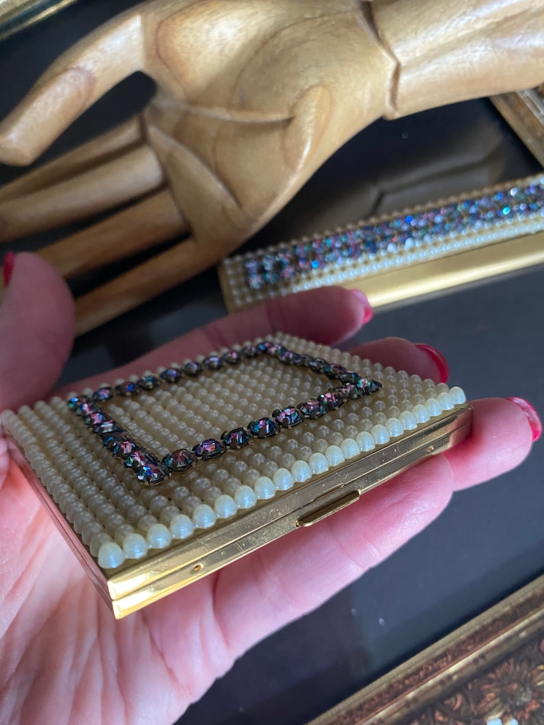 Vintage Wiesner of Miami Powder Compact Comb Set Faux Pearl | Etsy