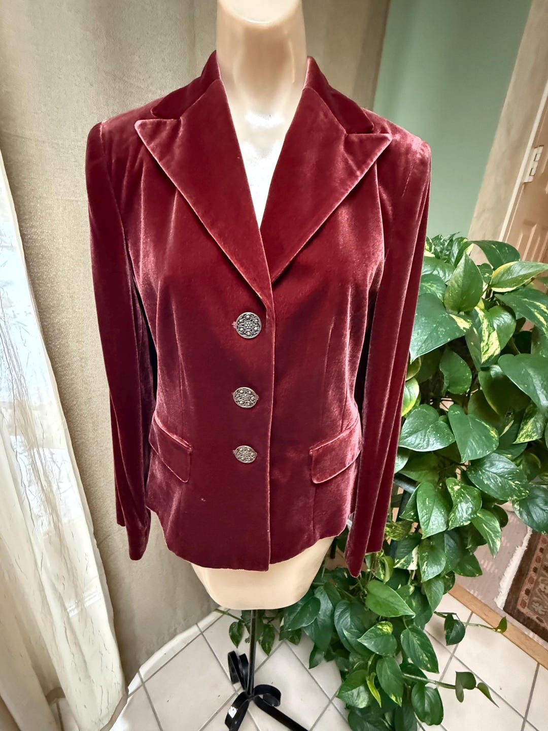 Vintage Copper/rust Velvet Classic Blazer S, Kasper Velvet Blazer 4/6 ...