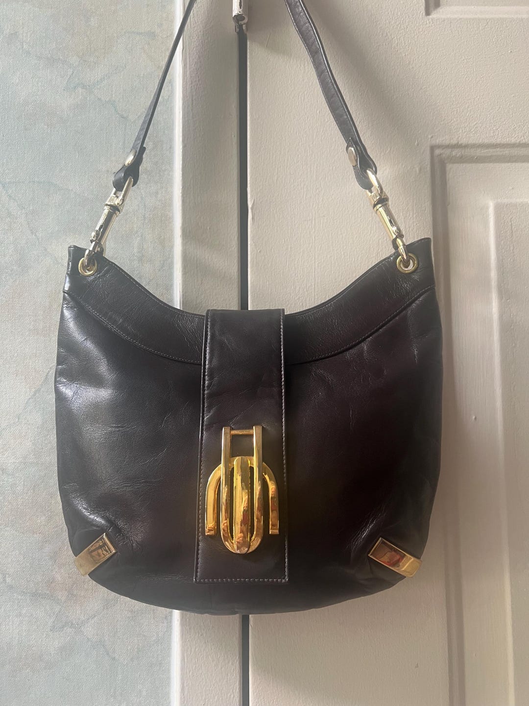 Vintage Dark Brown Susan Gail Shoulder Bag, Preppy Dark Brown Preppy ...