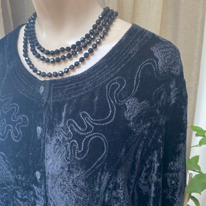 Vintage Boho Brushed Black Velvet Embroidered Top M Boxy - Etsy