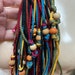 Vintage Boho Multi Color Cord Tie Belt, Bright Colors Cords Beads Tie ...