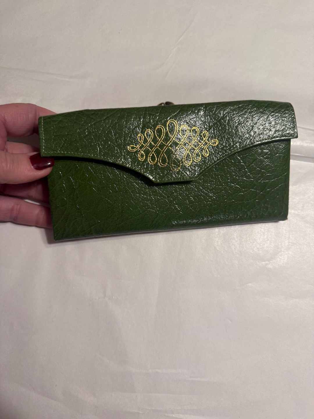 Vintage Olive Green Pigskin Princess Gardner Wallet/clutch/coin Purse ...