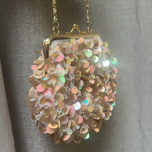 Vintage Jessica Mcclintock Golden Paillettes Sequins Prom Purse, Golden ...