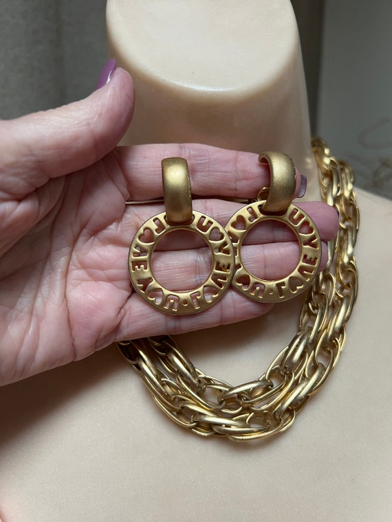 Vintage bold 35" elongated link neck chain, satin fin… - Gem