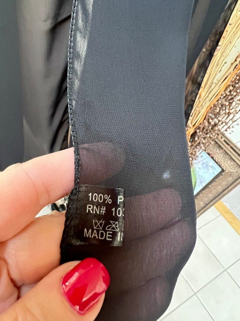 Vintage Sheer Black Wide Fringed Evening Wrap Formal Black - Etsy